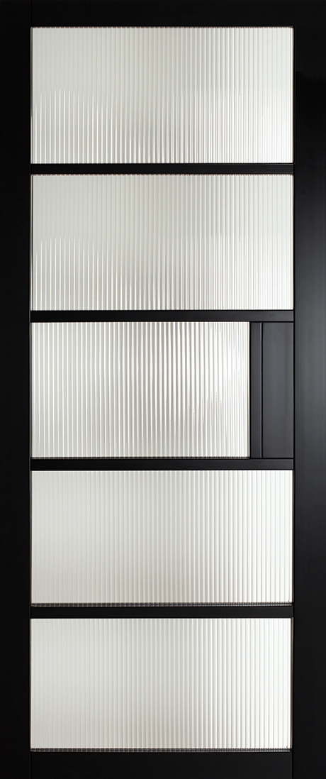 6'8" X 2'8" Mayfair Belgravia Black Premium Primed Door - Reeded Glass ...