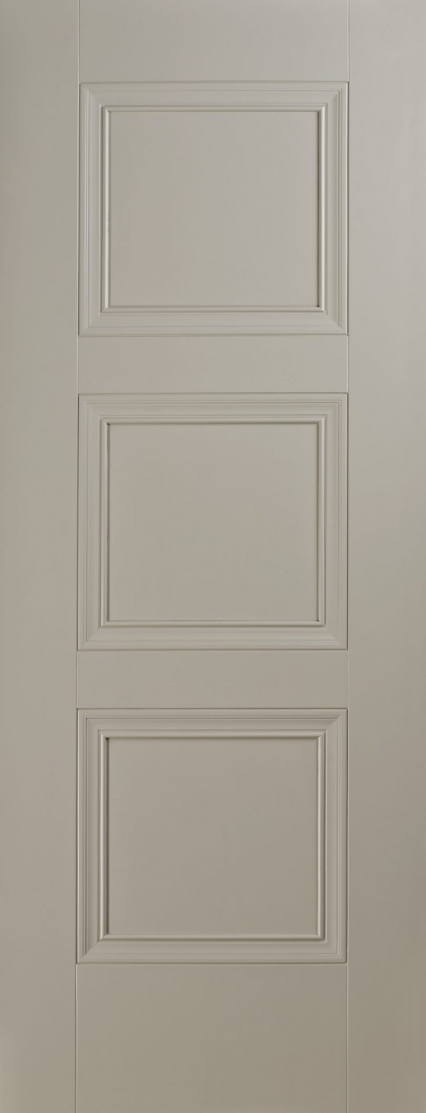 6'8" X 2'8" Vienna 3 Panel Silk Grey Premium Primed Door DONEGAL ...