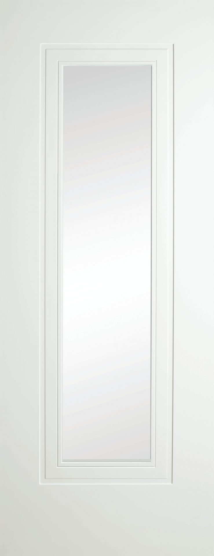 6'6" X 2'4" Versailles 1 Panel White Premium Primed Door - Clear Glass ...