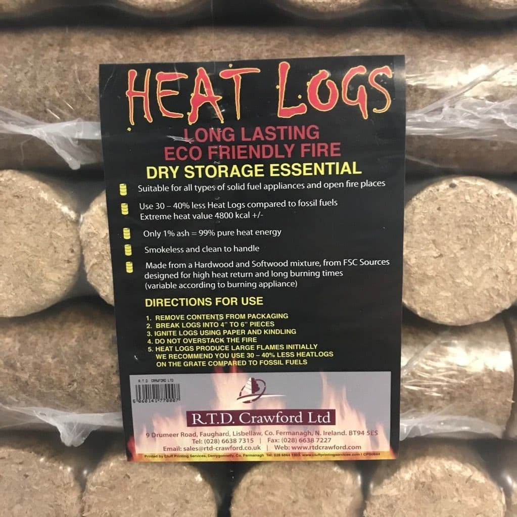 10Kg BIO HEATLOGS (6) FIRE LOGS donegal – Donegal Town Hardware